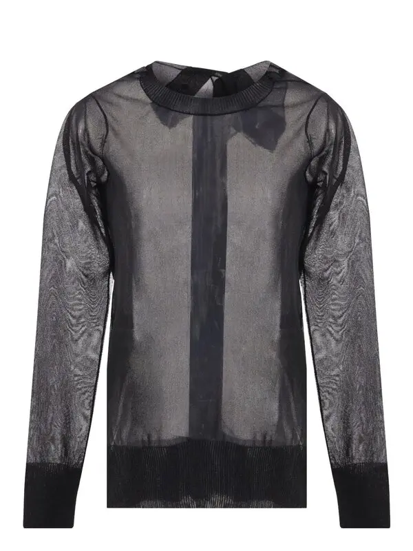 Yohji Yamamoto Semi-sheer Cardigan - Black