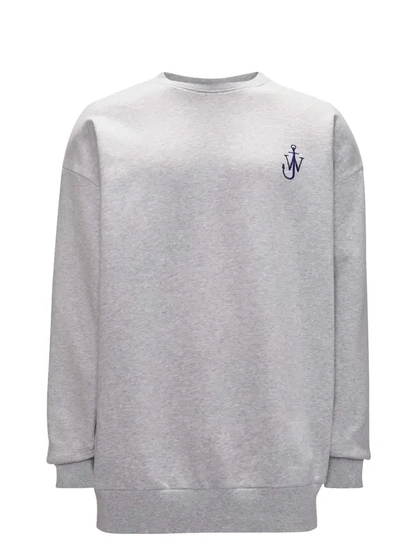 JW Anderson Anchor-logo Organic Cotton Sweatshirt - Grey