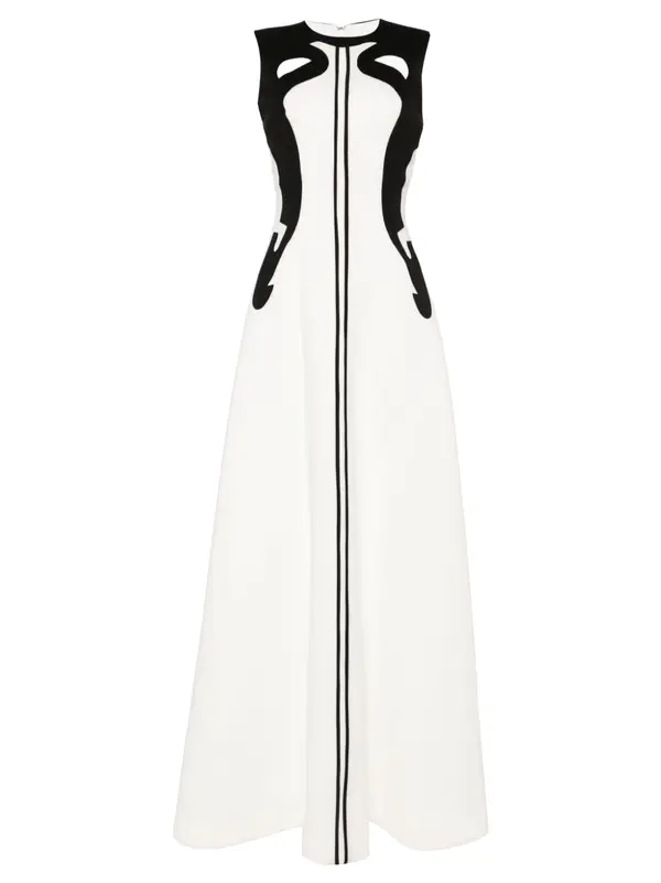 SAIID KOBEISY Panelled Sleeveless Gown - White