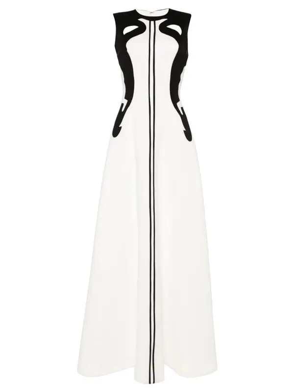 SAIID KOBEISY Panelled Sleeveless Gown - White