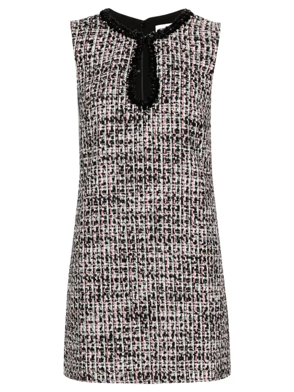 SELF-PORTRAIT Paillette-embellished Bouclé Mini Dress - Black