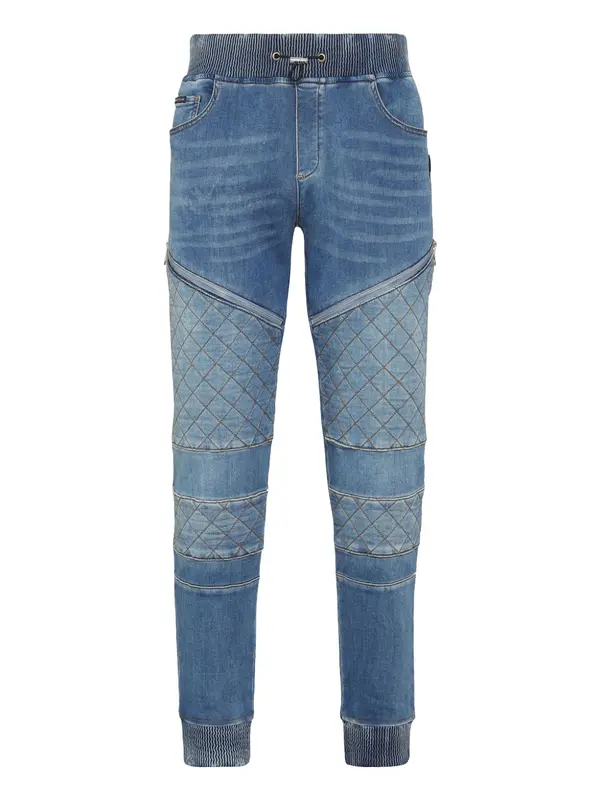 Philipp Plein Logo-appliqué Tapered Jeans - Blue