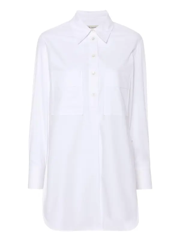MODES Side-slit Poplin Shirt - White