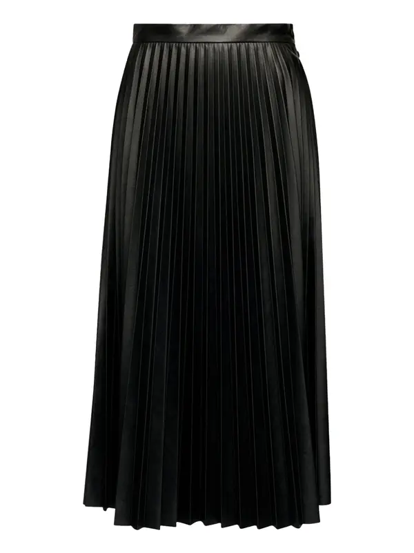 MAISON MARGIELA Pleated Faux-leather Midi Skirt - Black