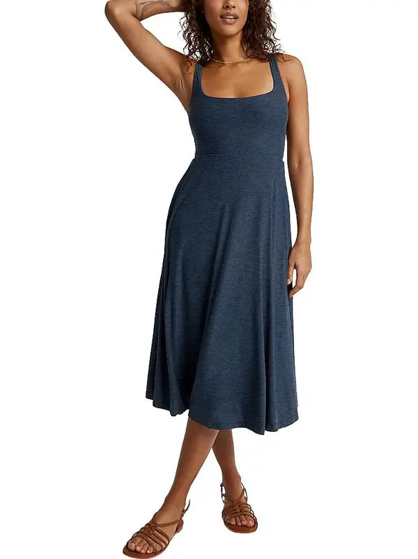 Beyond Yoga Featherweight At The Ready Square Neck Dress - Nocturnal Navy