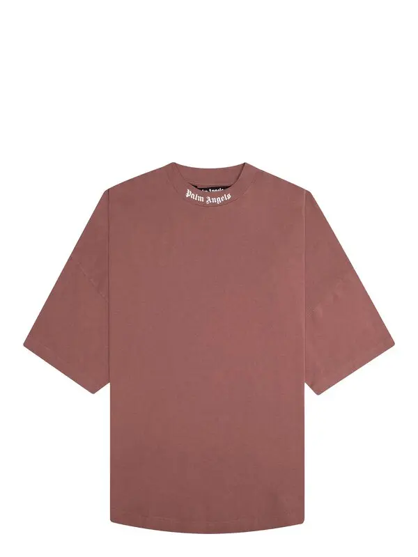 Palm Angels Classic Logo Over Tee /white - Tan