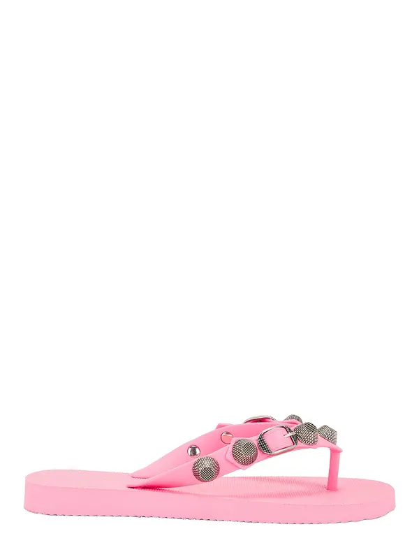 Balenciaga Cagole Thong Sandal - Light Pink & Silver