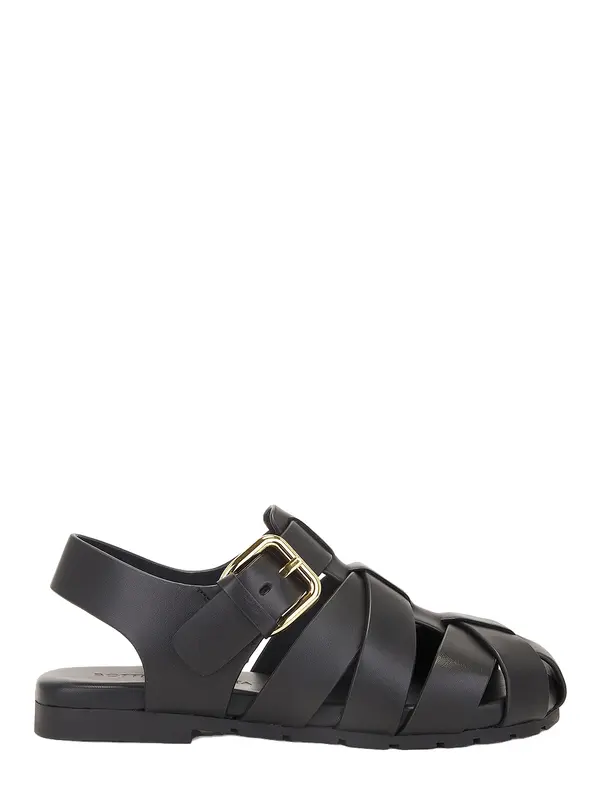 Bottega Veneta Alfie Flat Sandal - Black