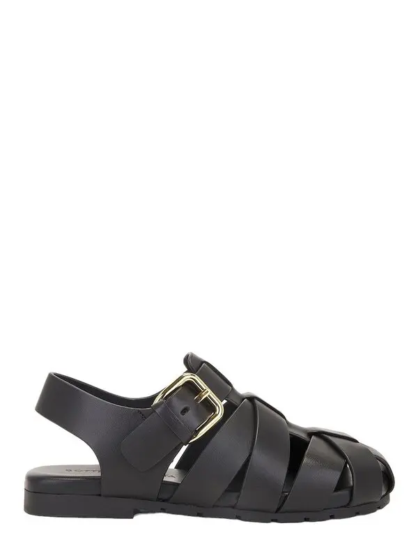 Bottega Veneta Alfie Flat Sandal - Black
