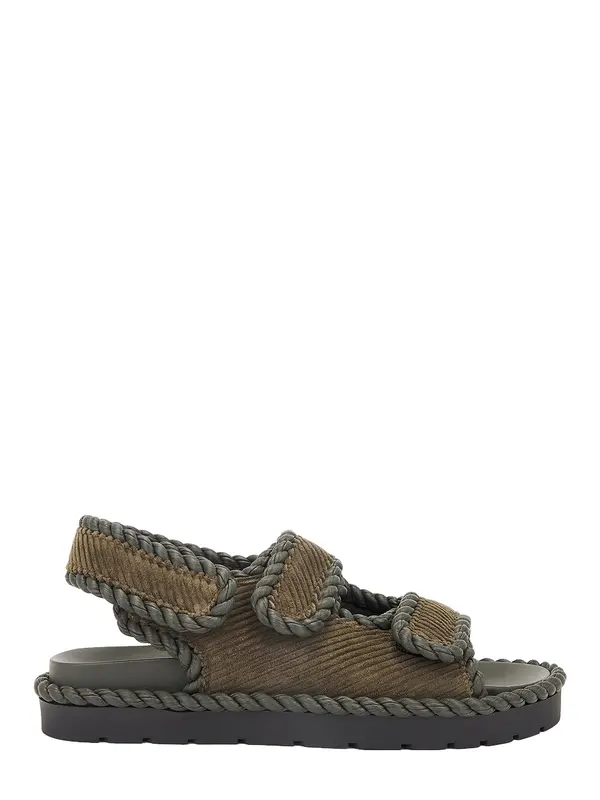 Bottega Veneta Jack Flat Sandal - Kaki