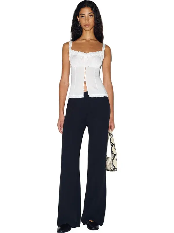 REFORMATION Vida Low Rise Relaxed Leg Pant - Black