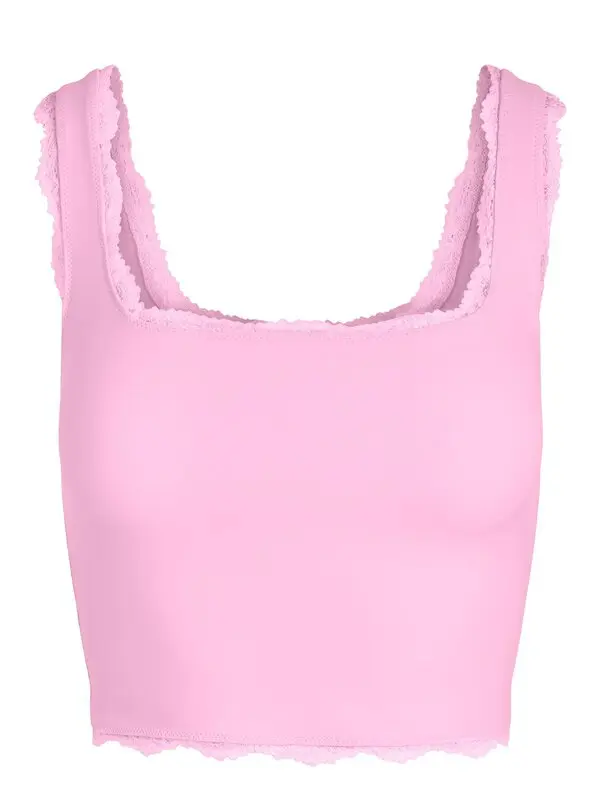 SKIMS Fits Everybody Lace Tank - Bubble Gum Tonal
