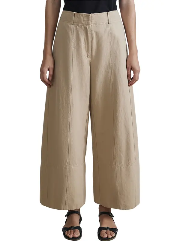 APIECE APART Malou Cropped Wide-leg Organic Cotton Pants - Desert