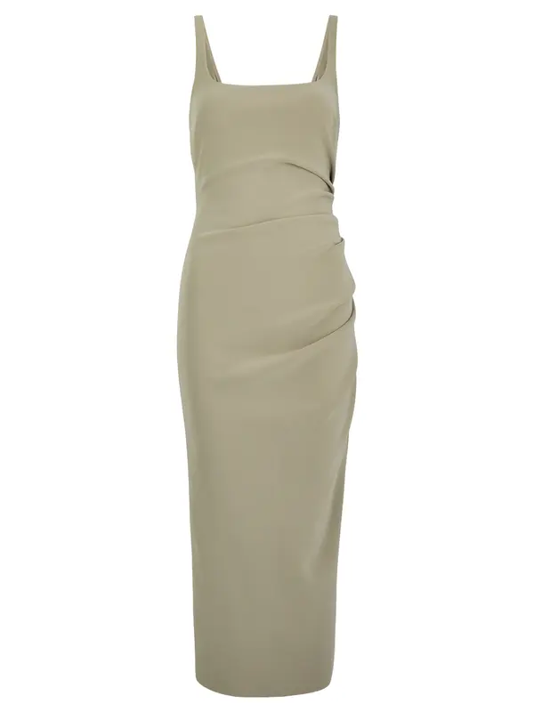 Bec & Bridge Karina Tuck Ruched Midi Dress - Sage