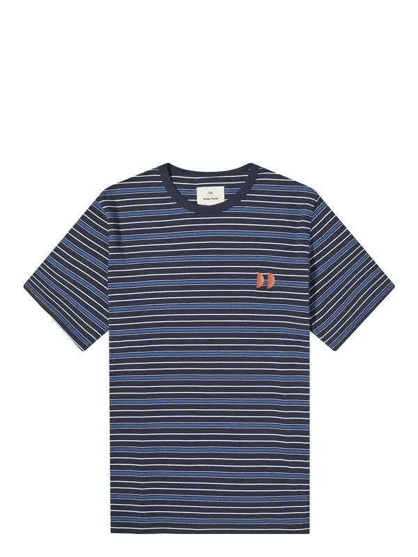 Folk Damien Poulain Multistripe T-shirt - Navy Moon Dp