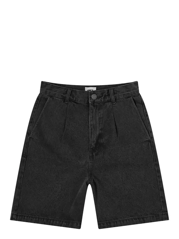 Obey Eli Pleated Short - Faded Black
