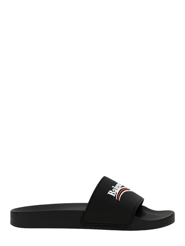Balenciaga Political Campaign Pool Slides - Black