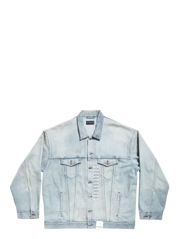 Balenciaga Sticker Denim Jacket - Clear Blue