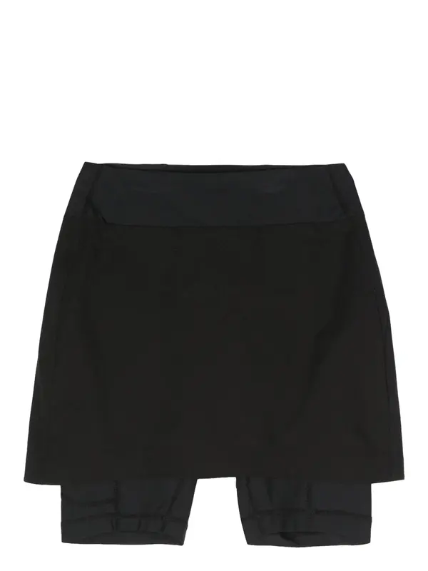 POST ARCHIVE FACTION Layered-design Skirt - Black