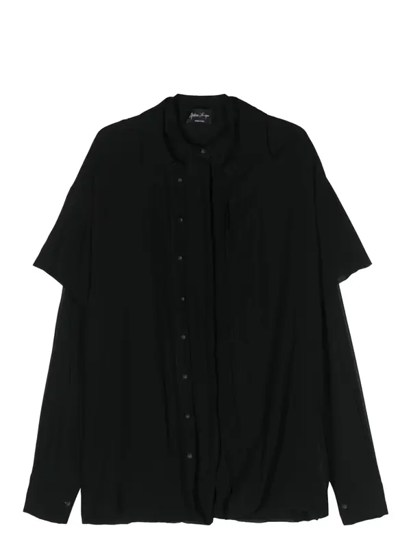 Andrea Ya'aqov Layered Chiffon Shirt - Black