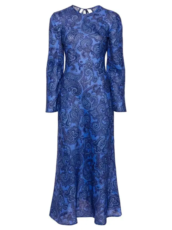 Zimmermann Ottie Paisley-print Maxi Dress - Blue