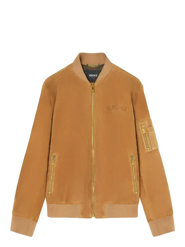 Versace Suede Bomber Jacket - Brown