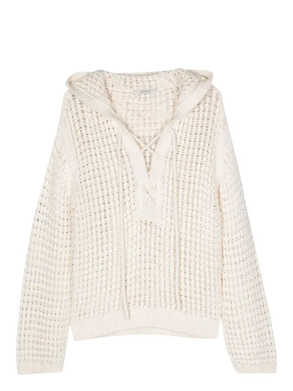 Dorothee Schumacher Open-knit Hooded Sweater - White