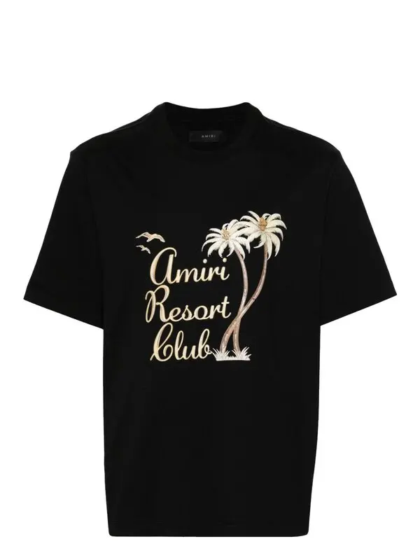 Amiri Twisted Palms Cotton T-shirt - Black
