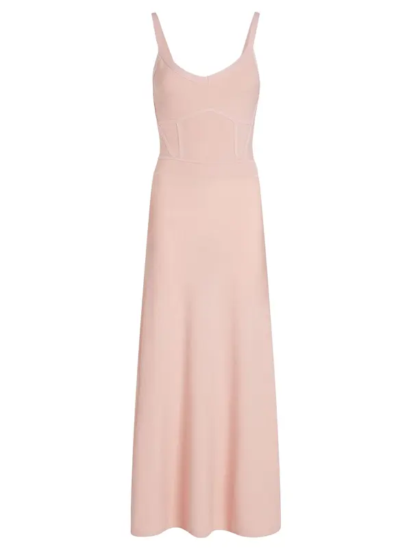 Karl Lagerfeld Strappy Knitted Midi Dress - Pink
