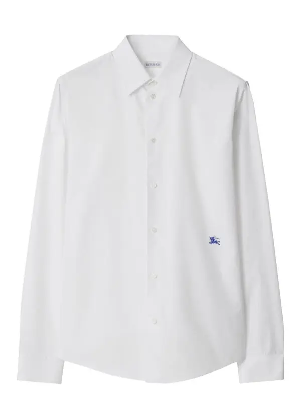 Burberry Ekd-embroidered Cotton Shirt - White