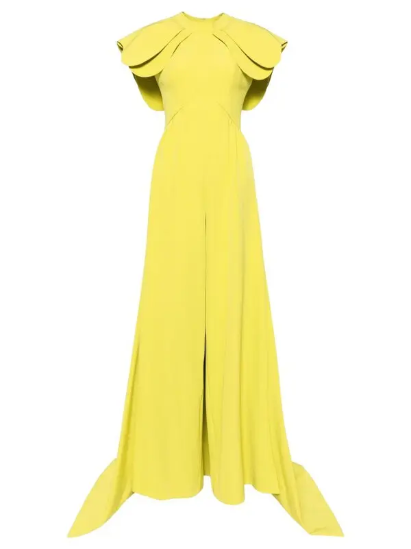 SAIID KOBEISY Crepe Jumpsuit With Overskirt - Green