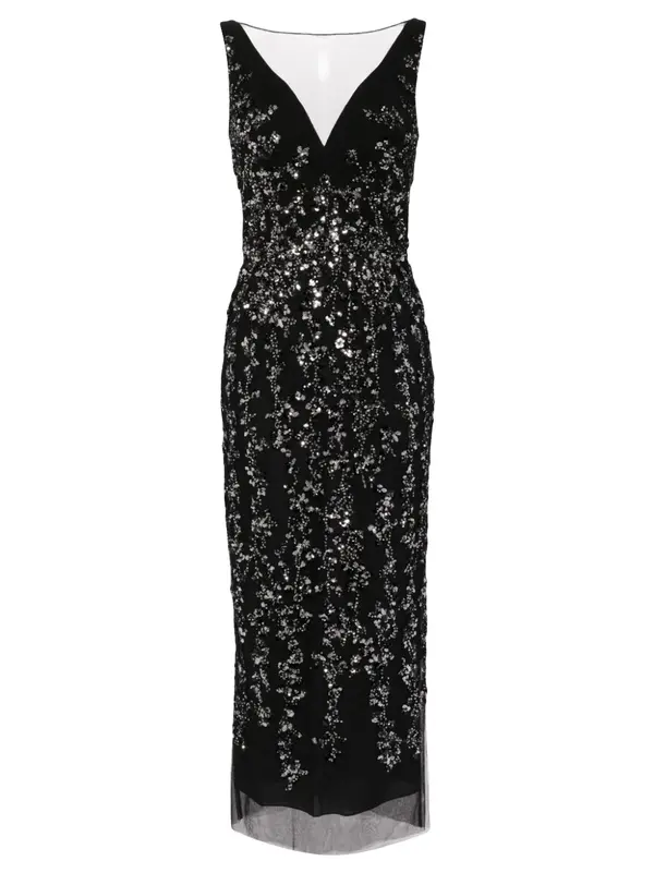 SAIID KOBEISY Sequin-embellished Gown - Black