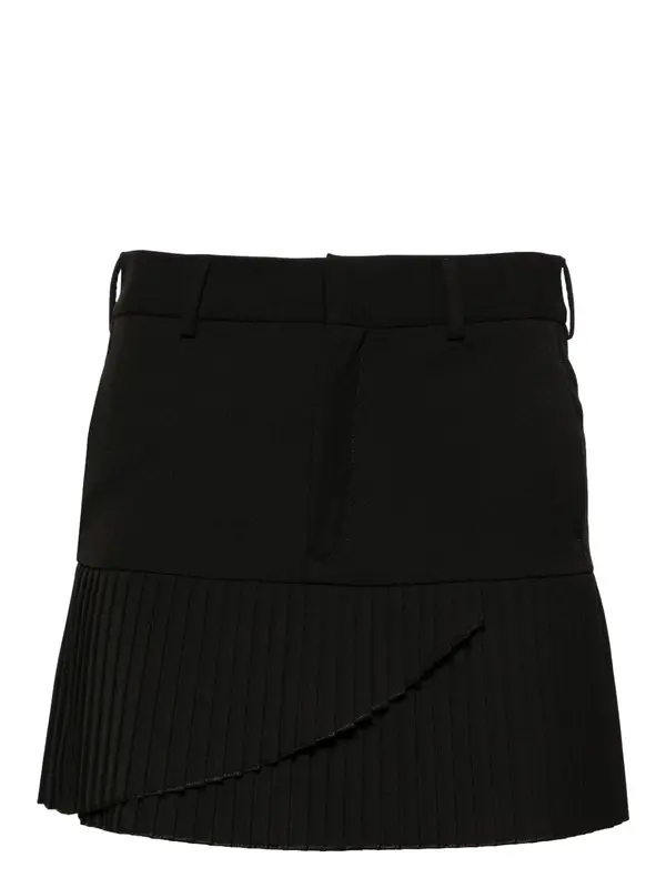 MAISON MARGIELA Pleated Twill Miniskirt - Black