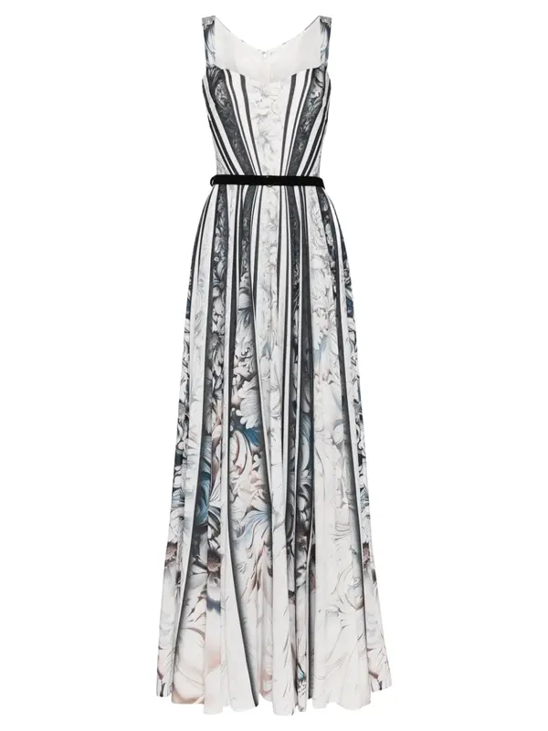 SAIID KOBEISY Graphic-print Gown - Grey