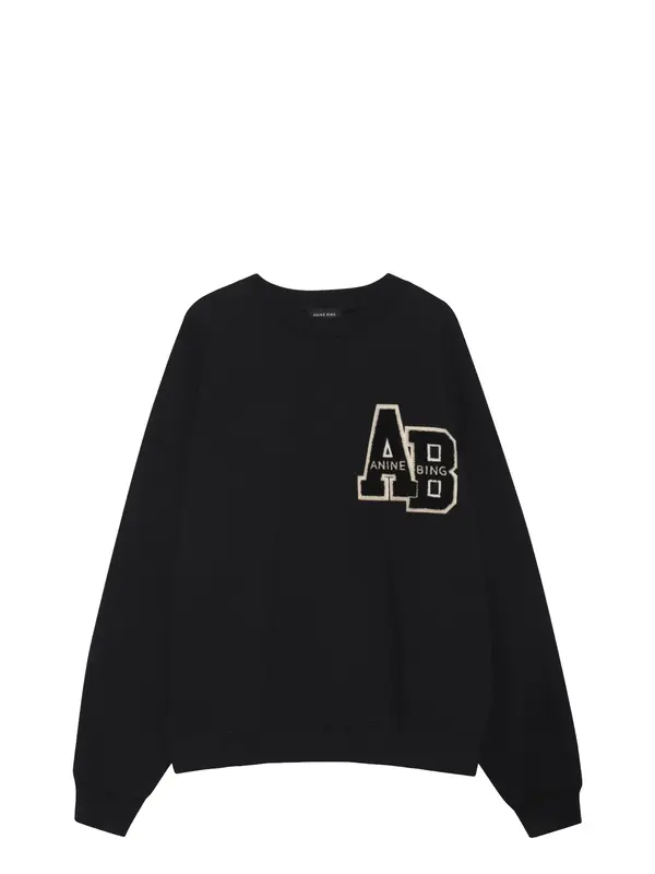 ANINE BING Miles Cotton Sweatshirt - Black