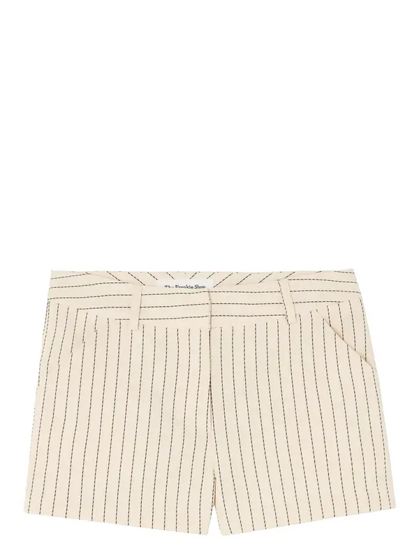 THE FRANKIE SHOP Kate Pinstriped Shorts - Off-white