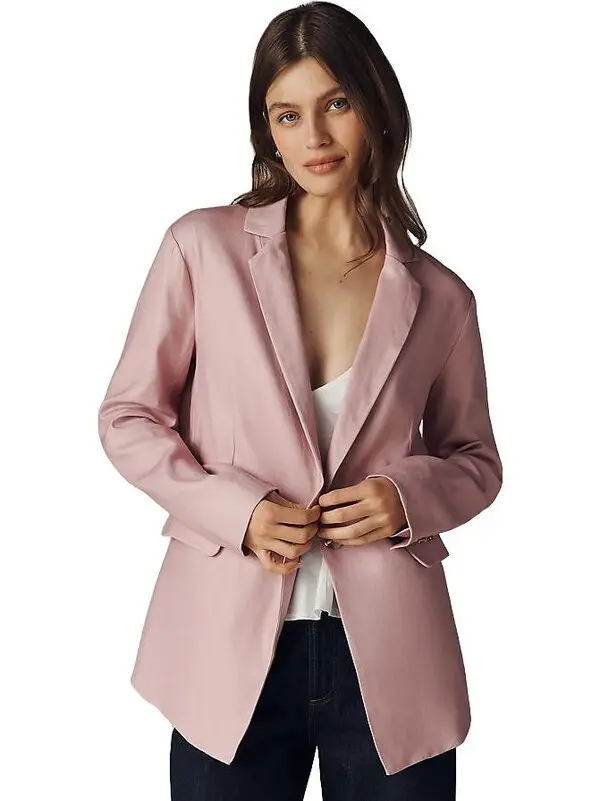 Maeve Tessie Linen Blazer - Mauve Dust