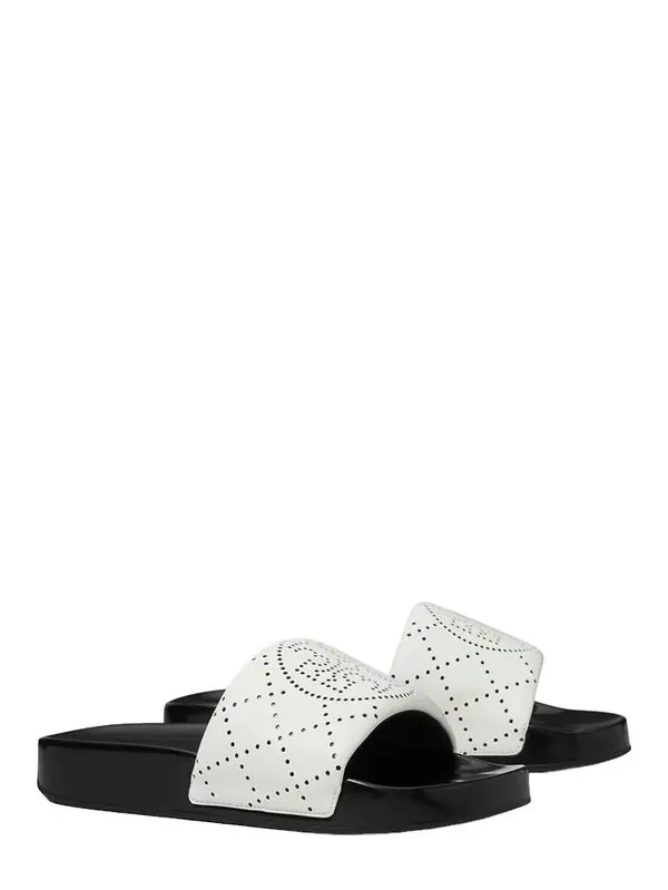 Tory Burch Double T Pool Slide - Bianco/black Ink