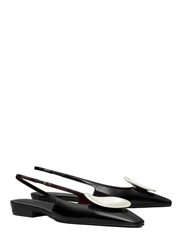 Tory Burch Patos Slingback - Perfect Black/silver