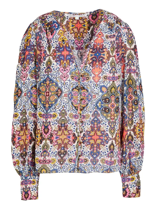 Veronica Beard Sura Printed Crepe De Chine Blouse - Multicolor