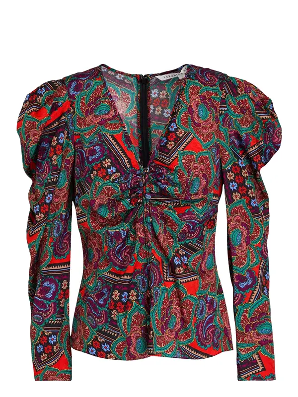Veronica Beard Simmons Paisley-print Silk-blend Jacquard Blouse - Multicolor