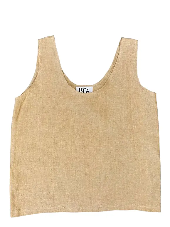 BUSYLADY BACA & THE GOODS 1990s Vintage Linen Tank Top - Neutral