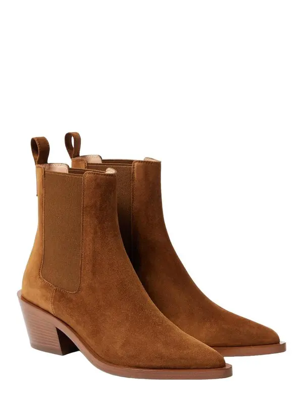 GIANVITO ROSSI Wylie Suede Ankle Boots - Brown