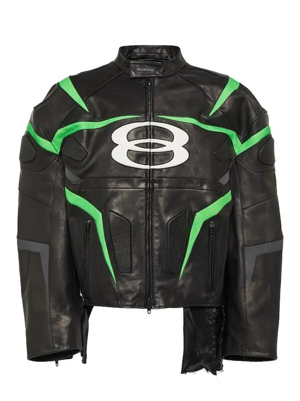Balenciaga Logo Biker Jacket - Black