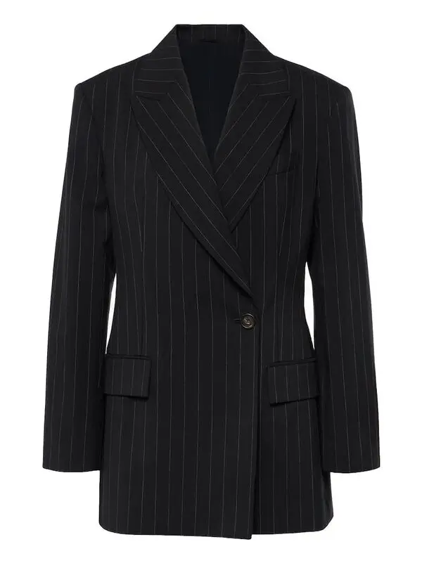 Brunello Cucinelli Pinstripe Blazer - Black