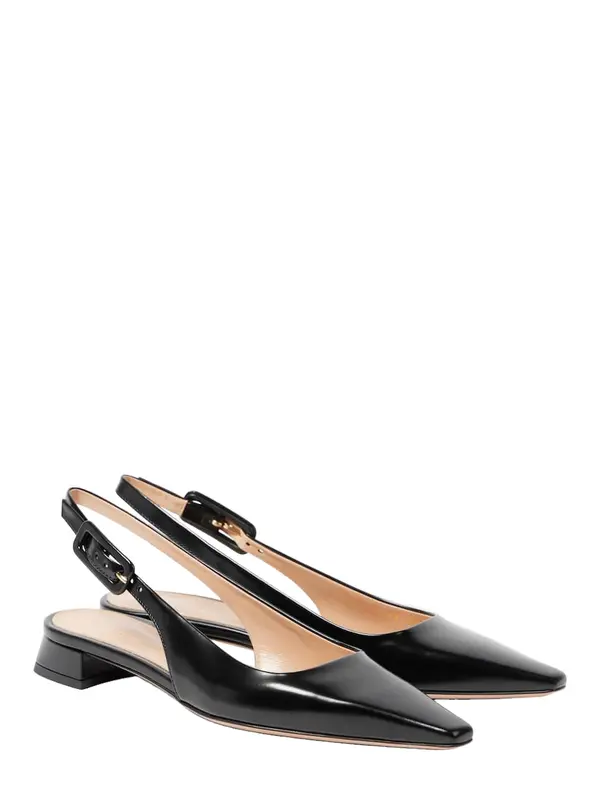 GIANVITO ROSSI Lindsay Slingback Flats - Black