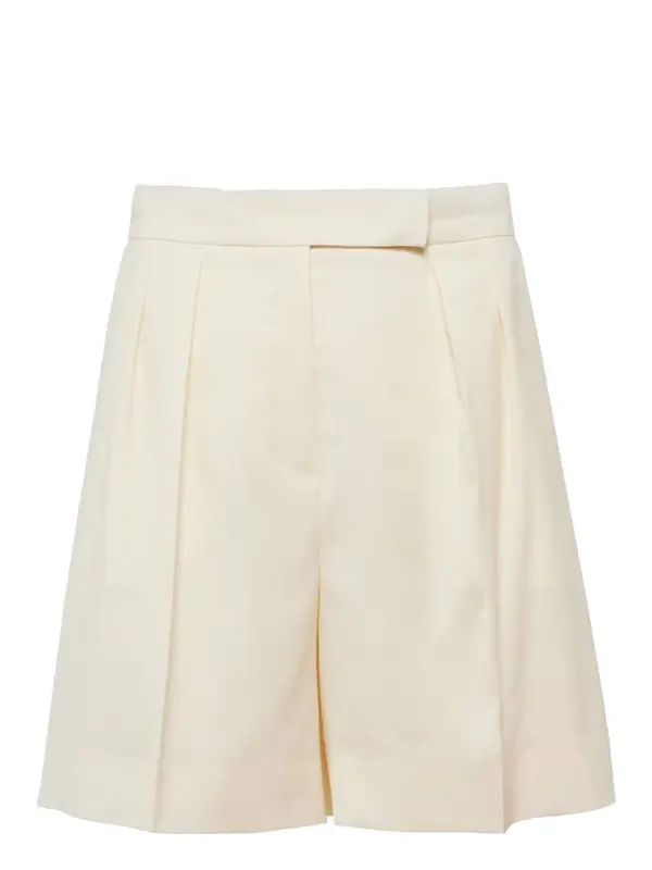 Max Mara Priamo High-rise Virgin Wool Shorts - White