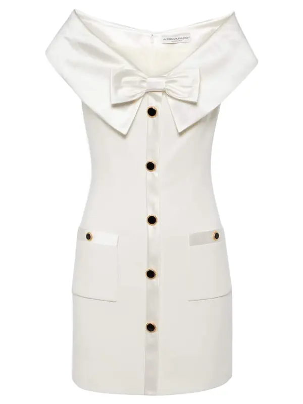 Alessandra Rich Bow-detail Mini Dress - White