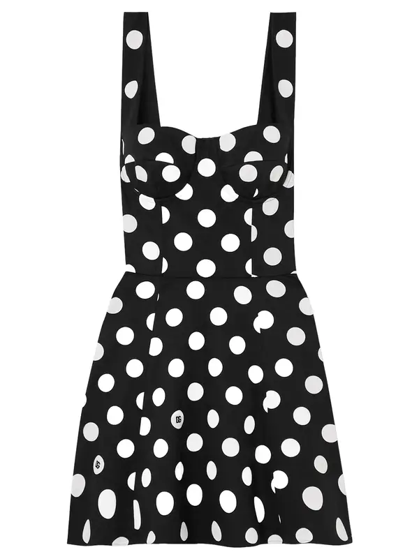 Dolce & Gabbana Polka-dot Mini Dress - Black