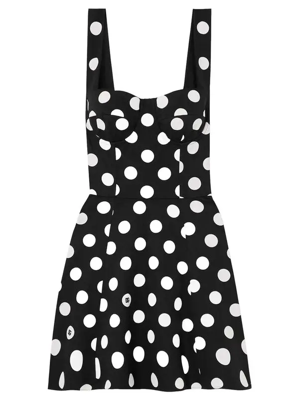 Dolce & Gabbana Polka-dot Mini Dress - Black